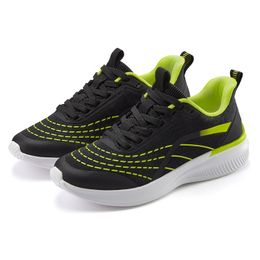 Lascana Damen Lascana Sneaker &raquo;Halbschuh, Schn&uuml;rschuh, Freizeitschuh, Turnschuhe,&laquo; aus Textil mit Farbakzenten schwarz 40