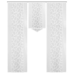 Home Wohnideen Schiebegardine &raquo;JENNA&laquo; Klettband 3 Stk. tlg. Schiebevorhang Jacquard Set wei&szlig; Polyester 225cm, Klettband, 57cm