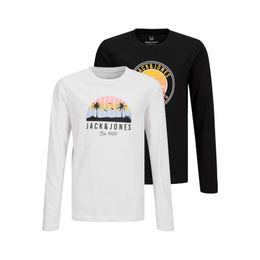 Jack & Jones Jack & Jones Junior Kinder Langarmshirt &raquo;JJPALM TEE LS CREW NECK 2PK MP JNR&laquo; Packung, 2 tlg. Baumwolle, regular fit bunt 164