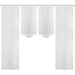 Home Wohnideen Schiebegardine &raquo;JENNA&laquo; Klettband 4 Stk. tlg. Schiebevorhang Jacquard Set wei&szlig; Polyester 225cm, Klettband, 57cm