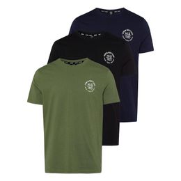 H.I.S. H.I.S Herren T-Shirt Packung, 3er-Pack, 3 Stk. schmal geschnitten, bedrucktes Design, aus 100% Baumwolle bunt M (48/50)