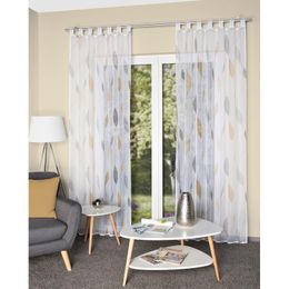Home Wohnideen Vorhang &raquo;PAOLO&laquo; Schlaufen 1 Stk. tlg. Schlaufenschal bedruckt gelb Voile, Polyester 175cm, Schlaufen, 140cm
