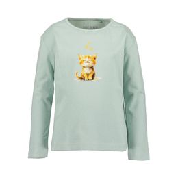 Blue Seven M&auml;dchen Langarmshirt Baumwolle, Glitzerdruck gr&uuml;n 104