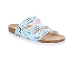 Rohde Damen Pantolette &raquo;SUNNYS N&deg;13&laquo; Sommerschuh, Schlappen, Hausschuh mit buntem Druck, G-Weite = weit bunt 43