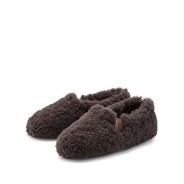 ELBSAND Damen Hausschuh &raquo;Pantolette, Pantoffel, H&uuml;ttenschuh&laquo; mit kuscheligem Fellimitat braun 40