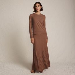LANDS' END Maxirock Silk Touch f&uuml;r Damen in Petite-Gr&ouml;&szlig;e, Damen, size: petite, Braun, by Lands' End