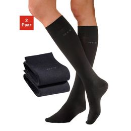 H.I.S. H.I.S Damen Kniestr&uuml;mpfe Packung, 2 Paar tlg. mit Komfortb&uuml;ndchen schwarz 35-38