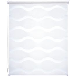 Liedeco Doppelrollo &raquo;Wave&laquo; Lichtschutz ohne Bohren freih&auml;ngend Klemmfix-DUO-Rollo, Doppelrollo "Wave" wei&szlig; Metall, Polyester 150cm, einseitig verschiebbar, 