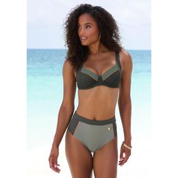 Lascana Damen Lascana B&uuml;gel-Bikini-Top &raquo;Yuna&laquo; mit kontrastfarbenen Eins&auml;tzen blau 42, Cup B