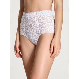 Calida Damen Calida High-Waist-Slip &raquo;Natural Comfort Lace&laquo; weiche, verspielte Spitze, elastisch, extrabreiter Bund, bequem wei&szlig; XS (36/38)