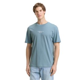 Tom Tailor Denim Herren Tom Tailor Denim T-Shirt mit Schriftz&uuml;gen blau S