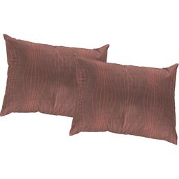 WIRTH Dekokissen &raquo;Riccia&laquo; Kissenh&uuml;lle ohne F&uuml;llung, 2 St&uuml;ck braun Baumwolle, Polyester B/L: 40cm x 40cm, 2 Stk.