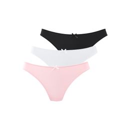 Petite Fleur By Lascana Damen petite fleur by Lascana String Packung, 3 St&uuml;ck, mit blumiger Spitze bunt 40/42