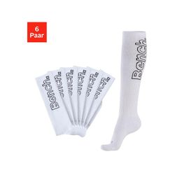 Bench. Damen Kniestr&uuml;mpfe Packung, 6 Paar tlg. mit antibakterieller Feuchtigkeitsregulierung wei&szlig; 43-46