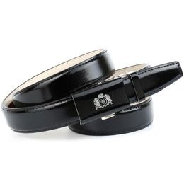 Anthoni Crown Damen Lederg&uuml;rtel mit filigraner Glas-Schlie&szlig;e schwarz 90