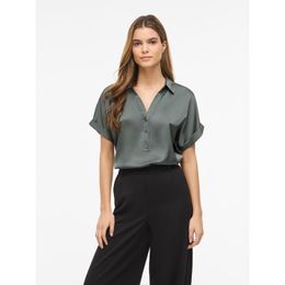 Vila Damen Kurzarmbluse &raquo;VIENNA RAVENNA S/S TOP - NOOS&laquo; Kunstfaser, regular fit gr&uuml;n 38