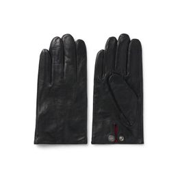 Hugo Damen Hugo Lederhandschuhe &raquo;Jaan&laquo; mit Logo auf dem Knopf schwarz 10