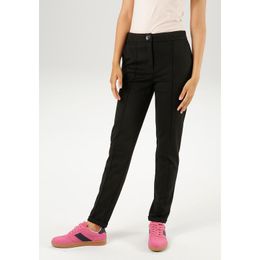 Aniston Casual Damen Aniston CASUAL Jerseyhose mit Biesen verziert schwarz 38, N-Gr