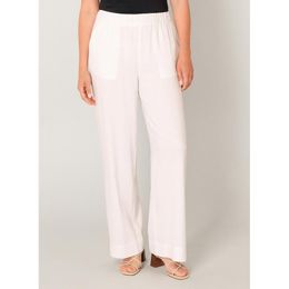 Base Level Damen Leinenhose &raquo;Yul&laquo; Sommerhose mit elastischem Bund wei&szlig; 40, N-Gr