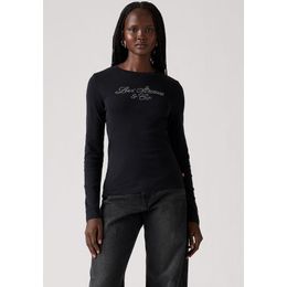 Levi's Levi's Damen Langarmshirt &raquo;GR ESSENTIAL LS T&laquo; mit Glitzersteinen schwarz L (40)
