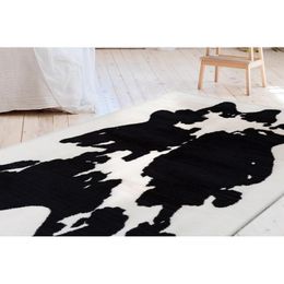 Calo-deluxe Hochflor-Teppich &raquo;Vogesen 500&laquo; rechteckig 30 mm H&ouml;he weiche Haptik, Wohnzimmer schwarz-wei&szlig; Kunstfaser B : 120cm 1 Stk., 30mm, L: 160cm