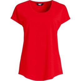 LANDS' END Shirt aus Baumwolle/Modal-Mix mit Ballettausschnitt f&uuml;r Damen, Damen, size: regular, Rot, Baumwolle/Baumwoll-Mischung/Baumwolle Modal, by Lands' End