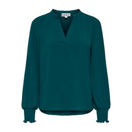 Only Damen Only Blusenshirt &raquo;ONLMETTE V-NECK LS SMOCK TOP NOOS WVN&laquo; Kunstfaser, regular fit gr&uuml;n M