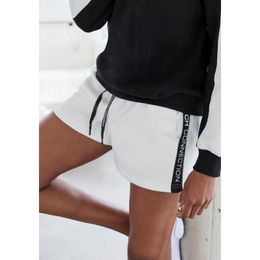 French Connection Damen Sweatshorts mit seitlichen Kontrast-Eins&auml;tzen, Loungewear wei&szlig; 40/42, N-Gr