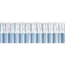 Weckbrodt-Gardinen Querbehang &raquo;Flensburg&laquo; Kr&auml;uselband 1 Stk. tlg. Jacquard, strukturiert, floral, gebl&uuml;mt, gebogt, Gardine, Store wei&szlig; Jacquard, Polyester 28cm, 