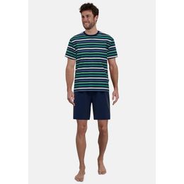 G&ouml;tzburg G&ouml;tzburg Herren G&Ouml;TZBURG Shorty &raquo;Bray&laquo; 2 tlg. Kurzarm, Rundhalsausschnitt, kurze Hose, Baumwollmix, Streifendesign gr&uuml;n 52L