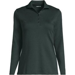 LANDS' END Supima-Poloshirt mit langen &Auml;rmeln f&uuml;r Damen in Petite-Gr&ouml;&szlig;e, Damen, size: petite, Gr&uuml;n, Baumwolle, by Lands' End