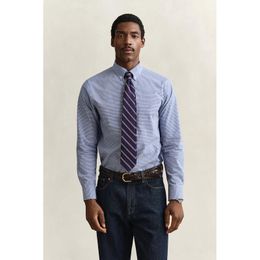 Gant Herren Langarmhemd &raquo;REG CLASSIC POPLIN GINGHAM SHIRT&laquo; mit Logostickerei, Baumwoll-Popeline blau S, N-Gr