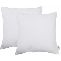 Tom Tailor HOME Dekokissen &raquo;Dove&laquo; unifarben, Kissenh&uuml;llen ohne F&uuml;llung, 2er Pack wei&szlig; Baumwolle B/L: 38cm x 38cm, 2 Stk.