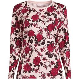 LANDS' END Lang&auml;rmeliges Supima-Shirt mit Rundausschnitt f&uuml;r Damen, Damen, size: regular, Pink, by Lands' End