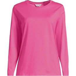LANDS' END Lang&auml;rmeliges Supima-Shirt mit Rundausschnitt f&uuml;r Damen, Damen, size: regular, Pink, by Lands' End