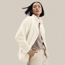 LANDS' END Pl&uuml;schfleece-Jacke f&uuml;r Damen in Petite-Gr&ouml;&szlig;e, Damen, size: petite, Elfenbein, Polyester, by Lands' End