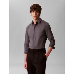 Calvin Klein Herren Langarmhemd &raquo;LONG SLEEVE SOLID STRETCH SLIM SHIRT&laquo; slim fit, in Unifarbe grau XXL, N-Gr