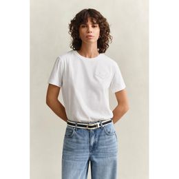 Gant Damen T-Shirt &raquo;REG TONAL SHIELD SS T-SHIRT&laquo; Rundhals, Ton in Ton Stickerei S