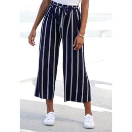 Lascana Damen Lascana Culotte &raquo;mit luftig-weitem Bein&laquo; Paperbag, luftige Jerseyhose, leichte Sommerhose, casual, Schlupfhose blau 38, N-Gr