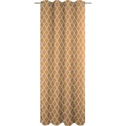 Adam Vorhang &raquo;Maroccan Shiraz&laquo; &Ouml;sen 1 Stk. tlg. aus 100% Bio-Baumwolle gelb Jacquard, Baumwolle (Bio-Baumwolle) 245cm, &Ouml;sen, 145cm