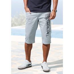 John Devin Herren Bermudas &raquo;- bedruckte Sommer Shorts aus elastischer Baumwollmischung&laquo; mit gro&szlig;em Druck auf dem Bein, 3/4 Shorts 34, N-Gr