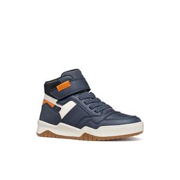 Geox Jungen Sneaker &raquo;J PERTH BOY&laquo; Freizeitschuh mit Kontrastbes&auml;tzen, Gummizug und Klettriemchen blau 31