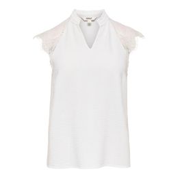 Only Damen Only Shirttop &raquo;ONLPLOY METTE SL LACE V-NECK TOP WVN&laquo; Kunstfaser, regular fit, V-Ausschnitt M