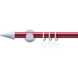 Liedeco Gardinenstange &raquo;Fertigstilgarnitur 20 mm Power Celebration Spitze&laquo; &Oslash; 20 mm 1 l&auml;ufig-l&auml;ufig Fixma&szlig; Gardinenstange Komplett, Farbkombination rot Eisen B