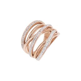 Tom Tailor Damen Tom Tailor Fingerring mit Kristallstein (synth.) 60, Edelstahl, 5mm