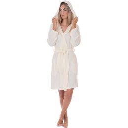 WEWO-Fashion Wewo fashion Damenbademantel &raquo;6043, ideal f&uuml;r Sauna & Spa, Hotelbademantel, Morgenmantel&laquo; 1 Stk. beige Leichtfrottier L L: 100cm