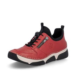 Rieker Damen Slip-On Sneaker Schlupfschuh, Halbschuh, Freizeitsneaker, Gummizug, Schnellverschluss rot 36
