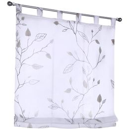 Kutti Raffrollo &raquo;Bonnie&laquo; mit Schlaufen freih&auml;ngend halbtransparent, Polyester, Schlaufen grau Obermaterial: 100% Polyester 140cm, einseitig verschiebbar, 