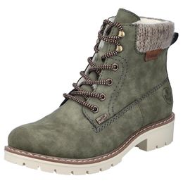Rieker Damen Winterstiefelette Schn&uuml;rboots, Schn&uuml;rstiefelette, TEX-Membran und Profilsohle gr&uuml;n 42