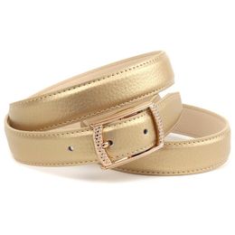 Anthoni Crown Damen Lederg&uuml;rtel gold 90